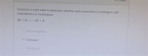 Construct A Truth Table To Determine Whether Each