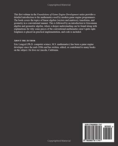 Foundations Of Game Engine Development Volume 1 Mathematics 3d