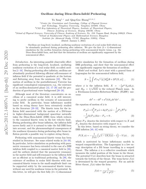 Pdf Oscillons During Dirac Born Infeld Preheating