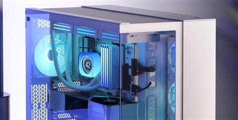 6500x Mid Tower Dual Chamber Pc Case White Satin Gray Aluminum