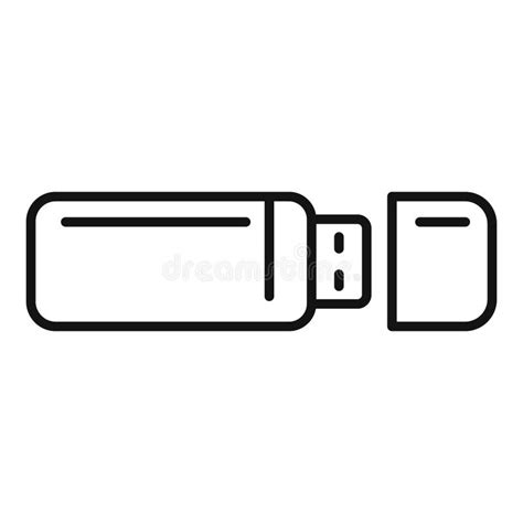 Usb Flash Memory Icon Outline Vector Mental Cognitive Stock Vector Illustration Of Isolated