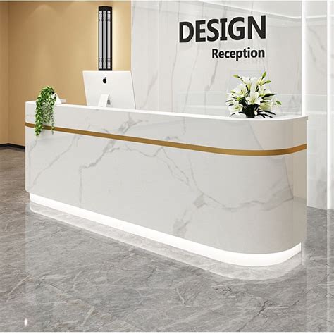 2024 Upgraded White Or Marble Reception Desk Viral Minimalist Icon For