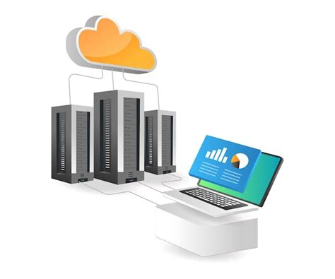 Premium Vector Isometric Illustration Concept Cloud Server Data