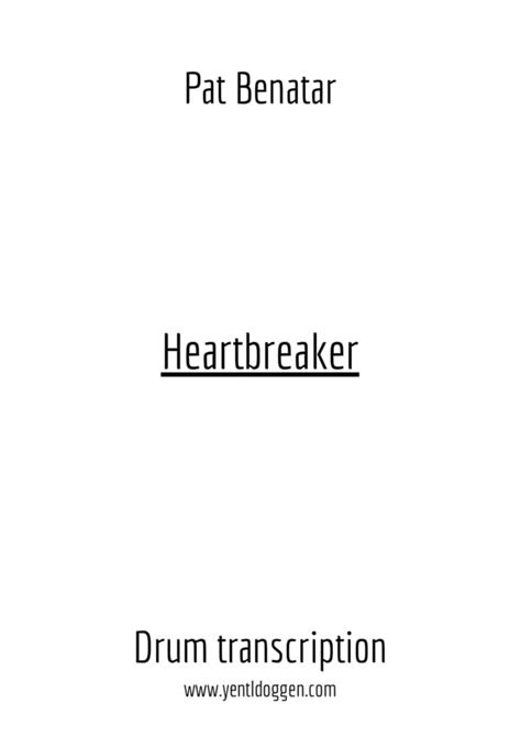 Heartbreaker Pat Benatar Drum Transcription Pdf Download