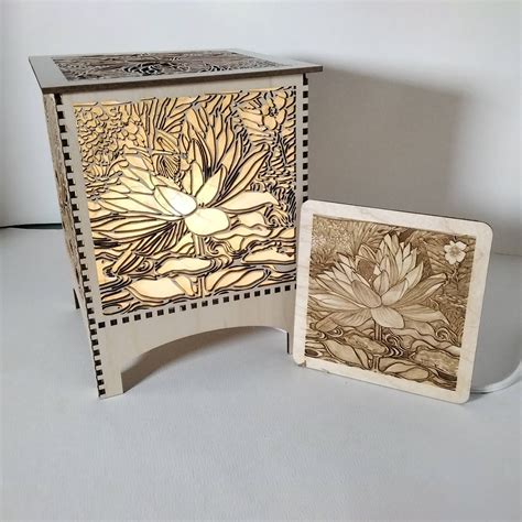 incredible super lotus lamp with plug in led light glowforge shop