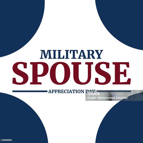 군인 배우자 감사의 날 미국에서 기념합니다 국군 배우자의 공헌 지원 및 희생을 인정하는 국경일 포스터 카드 배너 Military Spouse Day에 대한 스톡 벡터 아트