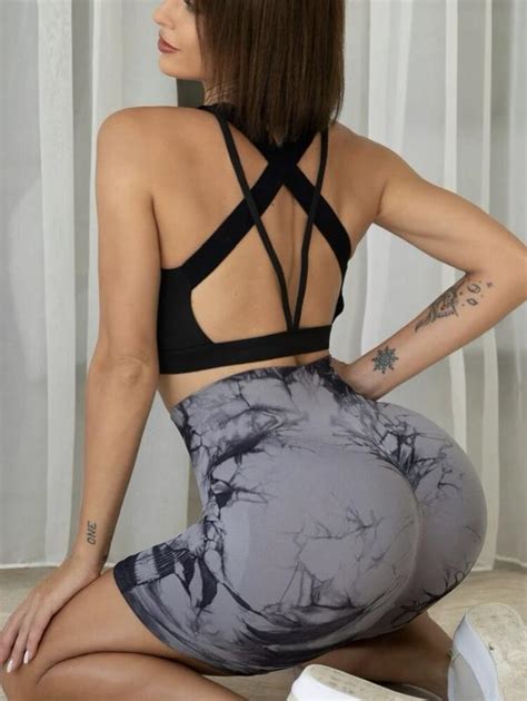 Шорти шортики мармурові тай дай з пуш ап ефектом шорты Push Up велосипедки — цена 595 грн в