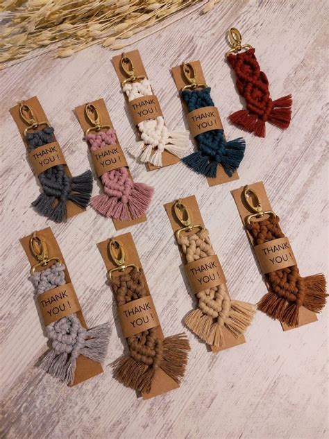 macrame keychains wedding favors macrame accessory bulk keychain ts boho keychains ts
