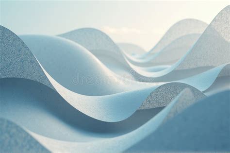 Abstract Wave Patterns In Soft Blue Tones Creating A Serene Landscape Stock Illustration