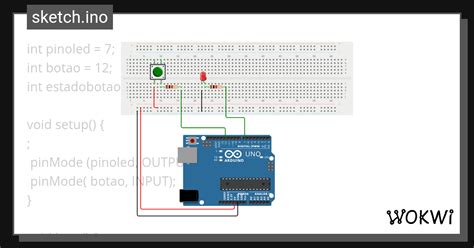 Acender um LED com um botão Wokwi ESP STM Arduino Simulator