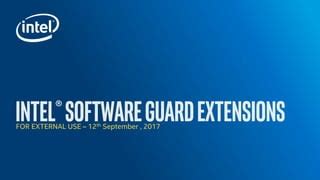 Intel Software Guard Extension PDF