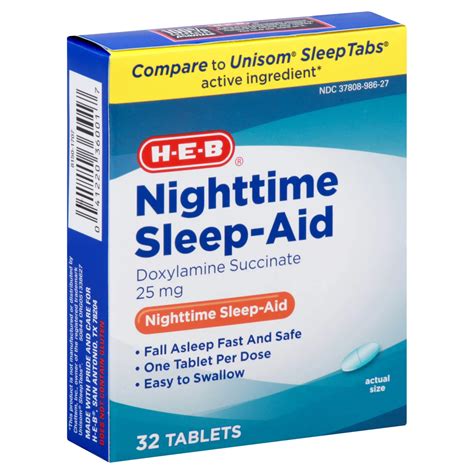 H E B Nighttime Sleep Aid 25 Mg Tablets Shop Sleep And Snoring Aids At