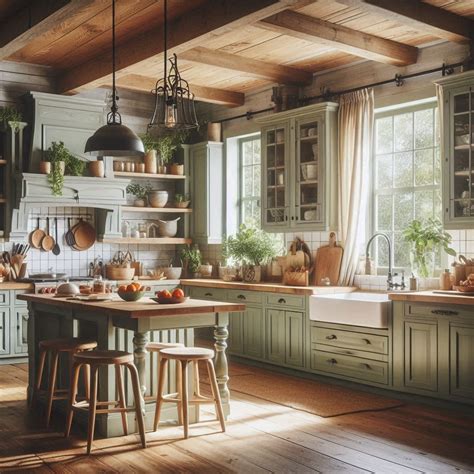 Light Green Rustic Kitchen