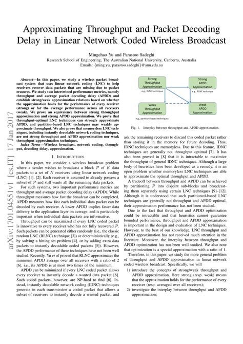 Pdf Approximating Throughput And Packet Decoding Delay In Linear