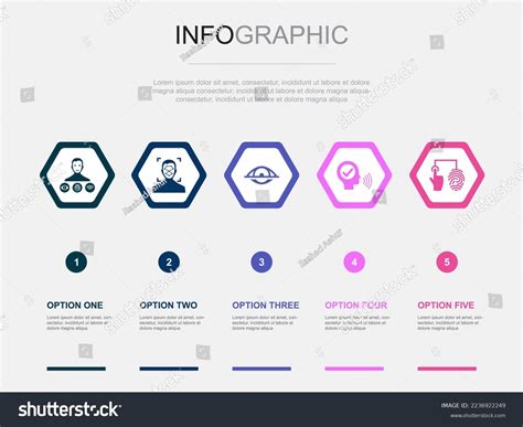 Biometrics Authentication Icons Infographic Design Template Stock