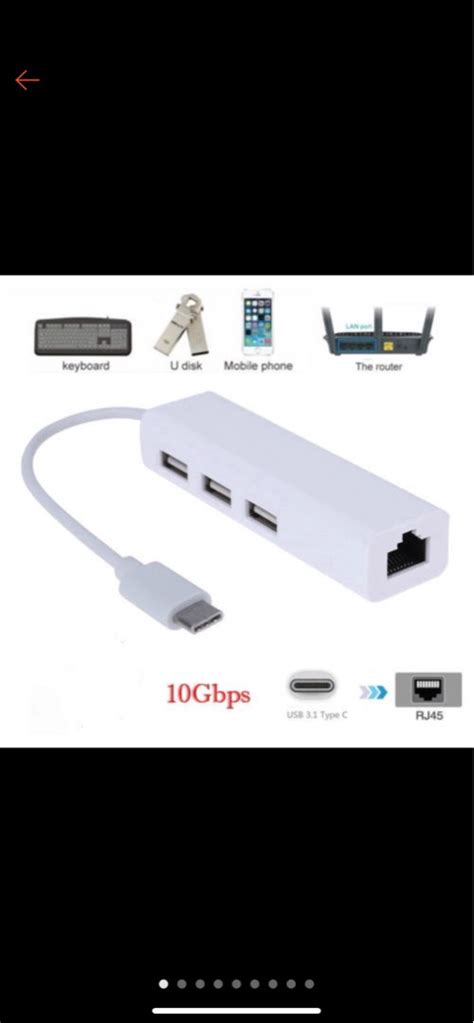 Usb C To Ethernet Adapter 3 USB Computers Tech Parts Accessories Cables Adaptors On