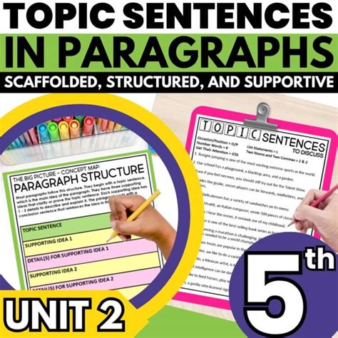 Writing Topic Sentences Worksheets Paragraph Practice Activities For