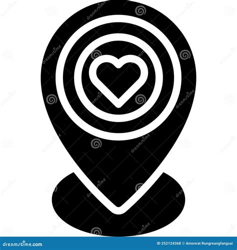 Pin With Heart Sign Icon Location Map And Navigation Vector Stock Vector Illustration Of