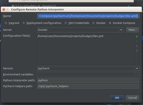 Postgresql Configure Pycharm To Work With Docker Compose Stack Overflow