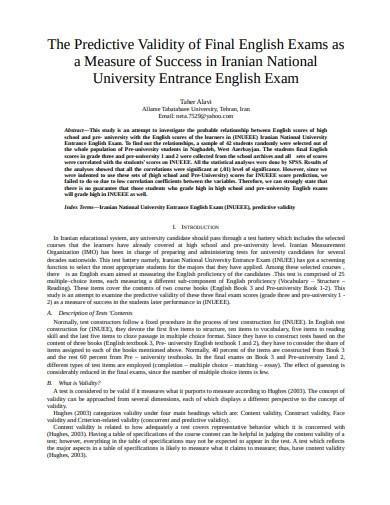 Free 10 Predictive Validity Samples And Templates In Ms Word Pdf