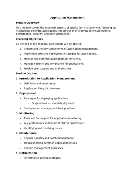 Application Management Pdf