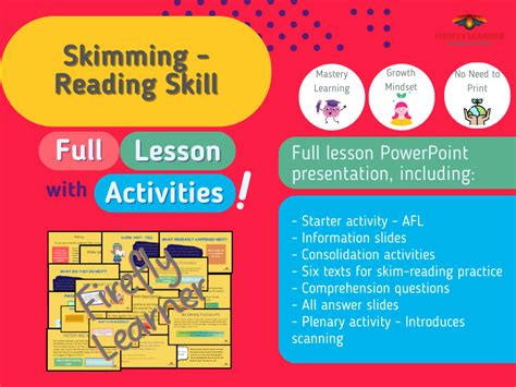 Skimming Skim Reading A Complete Lesson With Activities Teaching Resources
