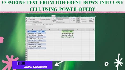 Combine Text From Different Rows Into One Cell Using Power Query Youtube