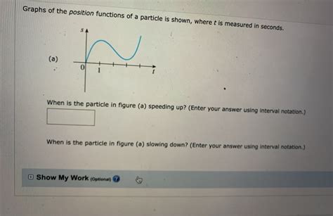 solved graphs of the position functions of a particle is