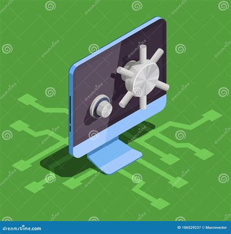Computer Lock Box Concept Stock Vector Illustration Of Expert 106529237
