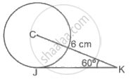 A Tangent JK Is Drawn To A Circle With Centre C Such That CK Cm And CKJ Find The