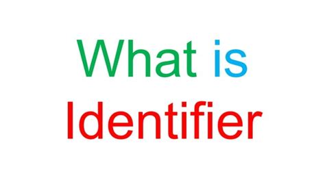 What Is Identifier C Programming Pptx