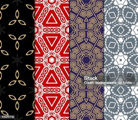 현대 꽃 원활한 패턴 아트 배경 세트입니다 고급 벽지 초대에 대 한 텍스처입니다 벡터 일러스트입니다 0명에 대한 스톡 벡터 아트 및 기타 이미지 Istock