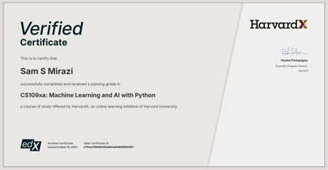 Harvardx Machinelearning Ai Datascience Continuouslearning Sam Mirazi 12 Comments