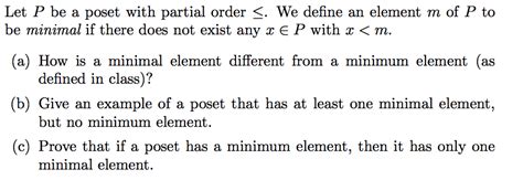 Solved Let P Be A Poset With Partial Order