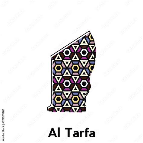 Map City Of Al Tarfa Vector National Borders And Important Cities Illustration Map Style With