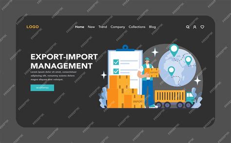 Premium Vector Exportimport Management Night Or Dark Mode Web Or Landing Page Detailed