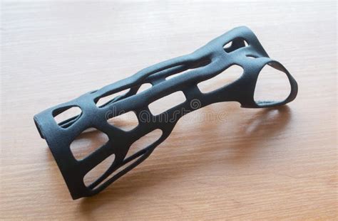 Hand Arm Splint Corset Prosthesis Printed 3d Printer Molten Plastic On Table Stock Image Image