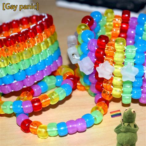 Queer Pride Kandi Cuff Set Scenecore Lgbtq Pride Kandi Bracelets Etsy