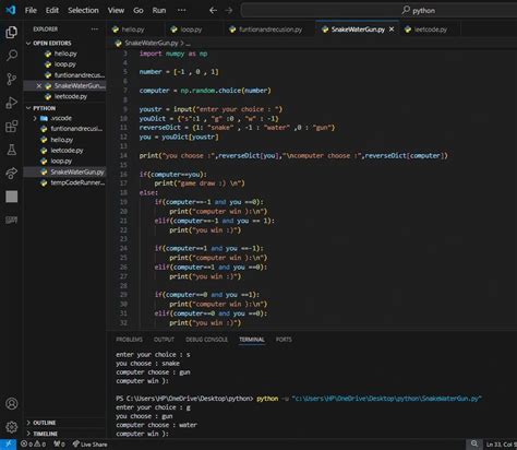 Snake Water Gun Game Using Python Gaurav Saklani