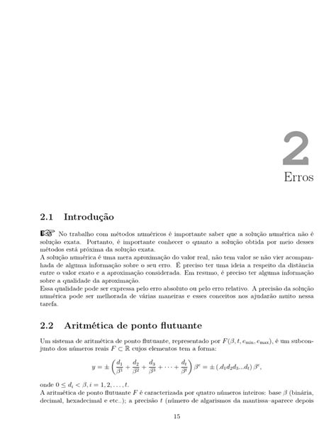Calculo Numerico Computacional Capítulo 2 Pdf Análise Numérica Matemática
