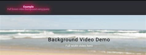 Full Screen Video Background Using Jquery Tpoint Tech
