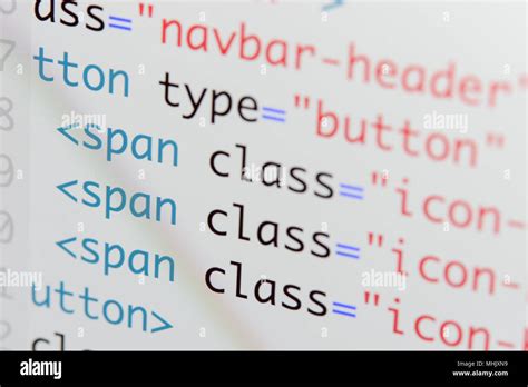 Real Html Code Developing Screen Programing Workflow Abstract