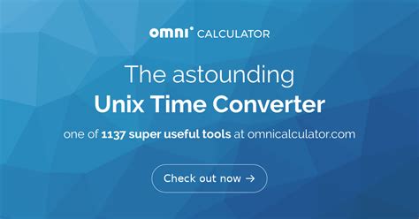 Unix Time Converter Omni Calculator