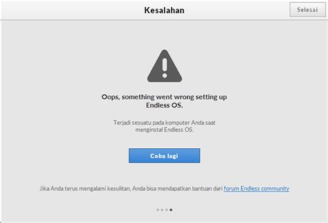selalu gagal install endless os instal endless os community