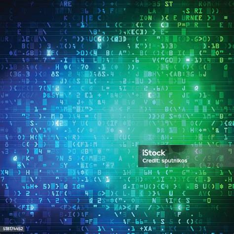 Technology Computer Digital Data Code Background Stock Illustration