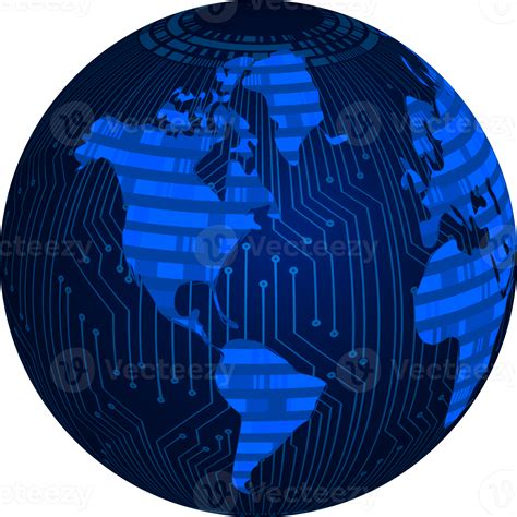 Modern Technology World Map Globe Pack 20868919 Png
