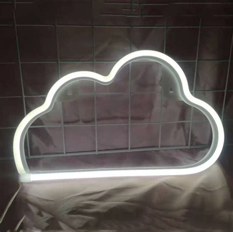 네온 Led 모델링 램프 장식 야간 조명 전원 공급 장치 Usb 흰 구름