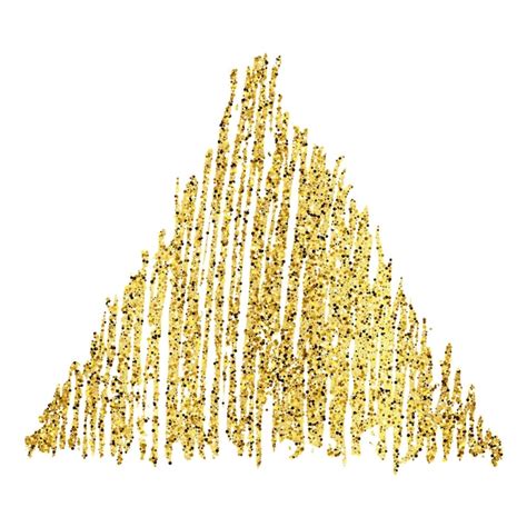 흰색 바탕에 황금 페인트 손으로 그린 빛나는 삼각형 골드 반짝임과 반짝이 효과가 있는 배경 텍스트를 위한 빈 공간입니다 벡터 일러스트 레이 션 프리미엄 벡터