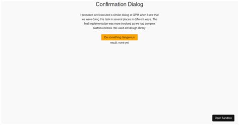 Confirmdialog Codesandbox
