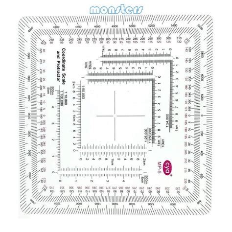 มม สไตล์ทหาร Mgrs Coordinate Scale พลาสติกใส Topographical แผนที่